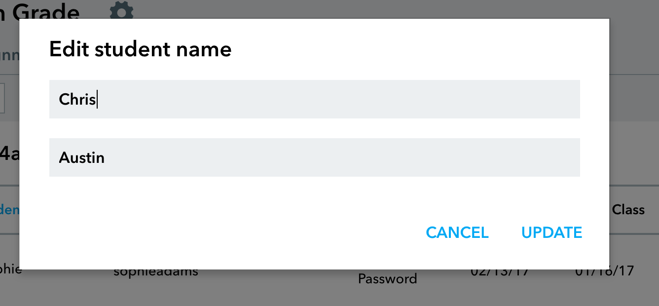 Change Student's name – Actively Learn