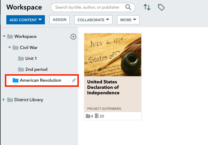 Create new folders and add text – Actively Learn