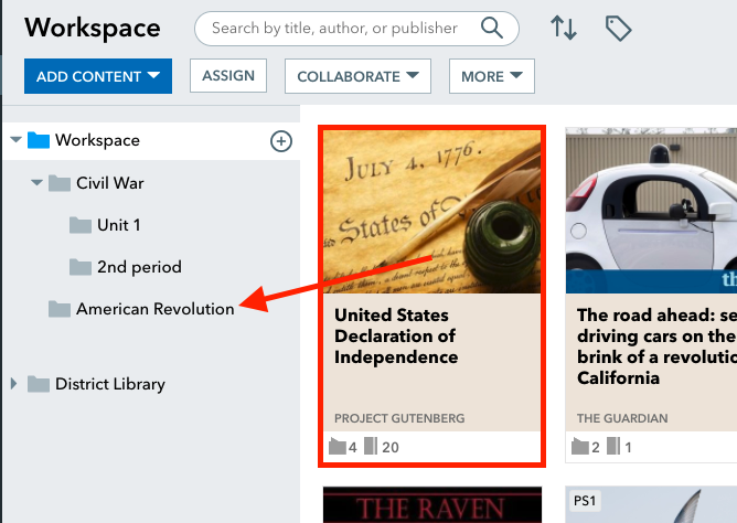 Create new folders and add text – Actively Learn