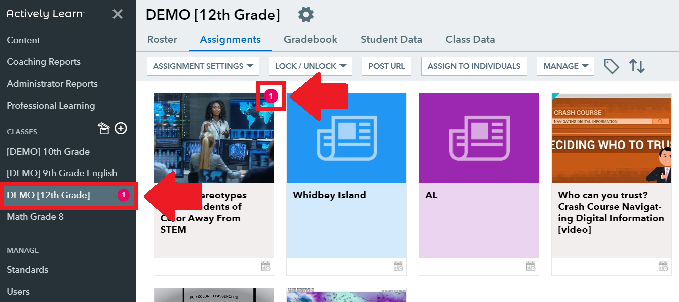 Assignment notification – Actively Learn