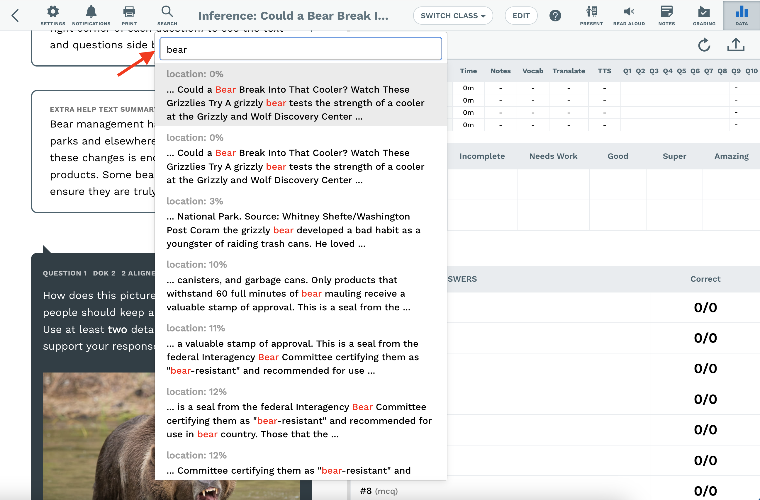 Assignment overview (teacher view) – Actively Learn