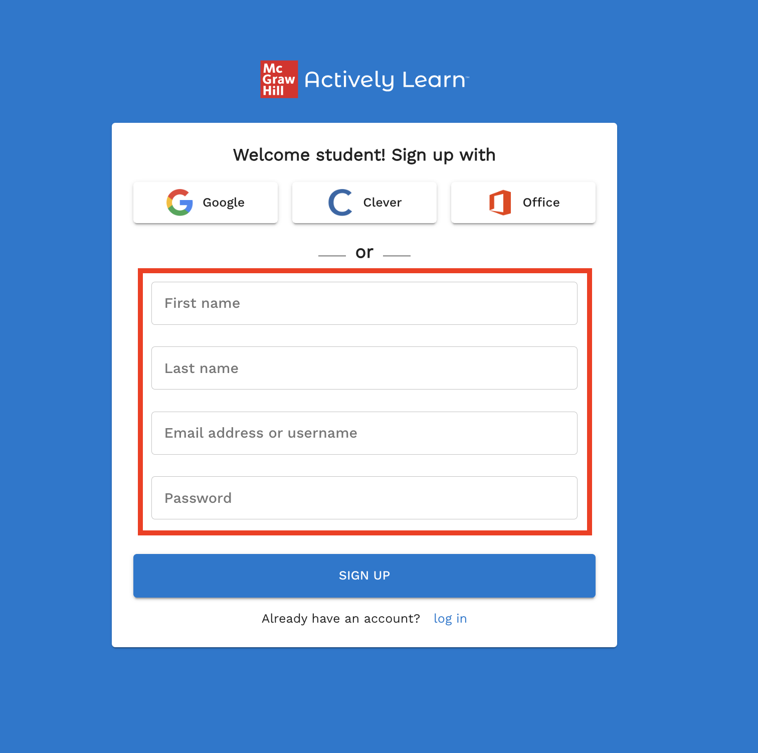 Create a student account – Actively Learn