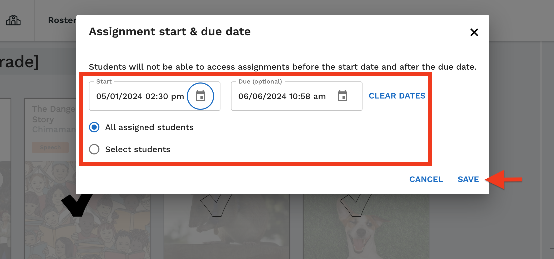 Setting Start And Due Dates For Assignments Actively Learn 6725