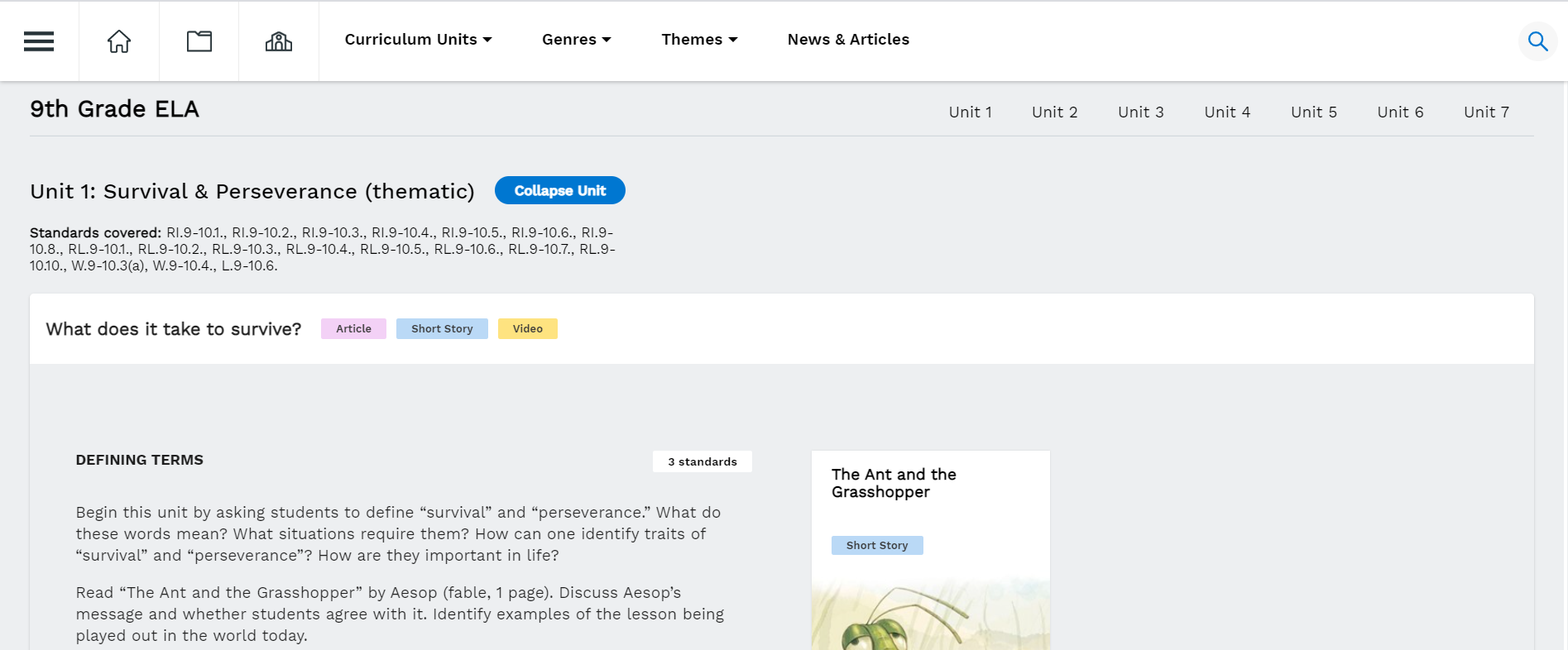 Curriculum Units – Actively Learn